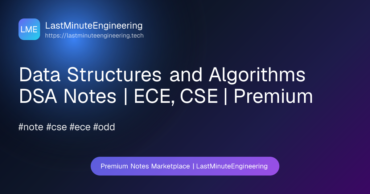 Data Structures and Algorithms DSA Notes | ECE, CSE | Premium Notes ...
